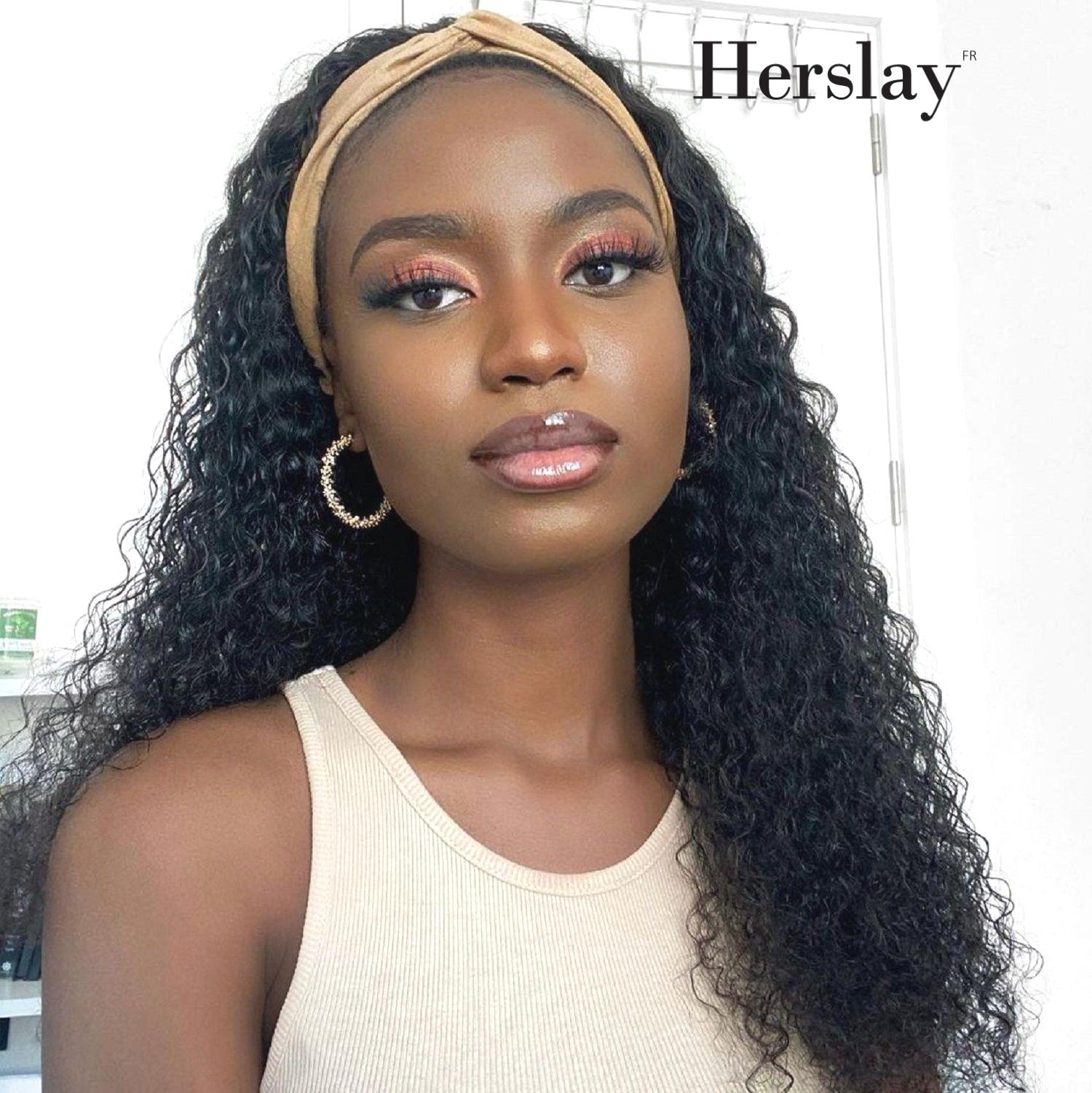 Perruque brésilienne à boucle effet mouillé avec bandeau - Herslay