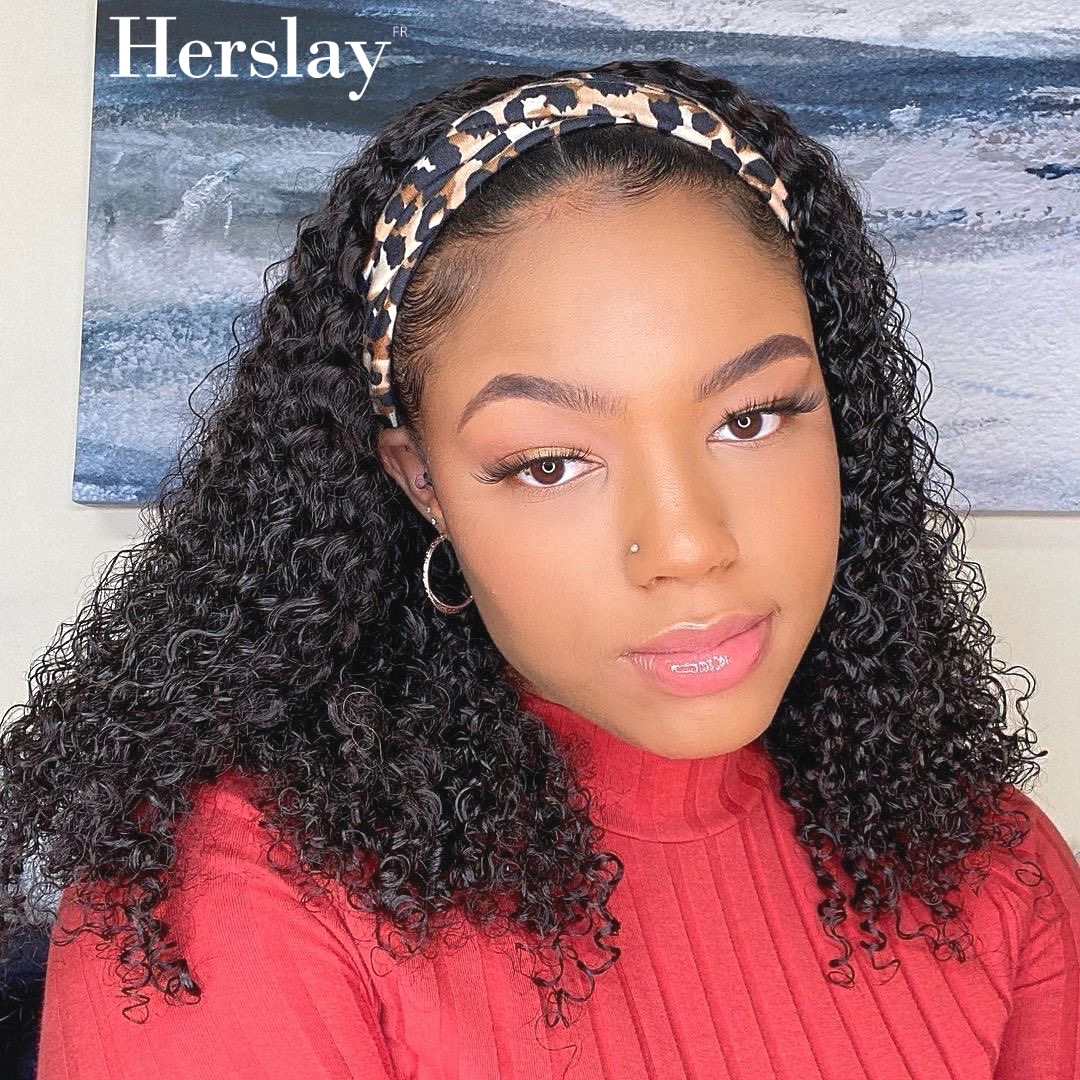 Perruque brésilienne bouclée et courte avec bandeau - Herslay