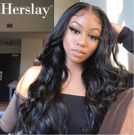 Perruque lace closure brésilienne ondulée pré customisée avec baby ...