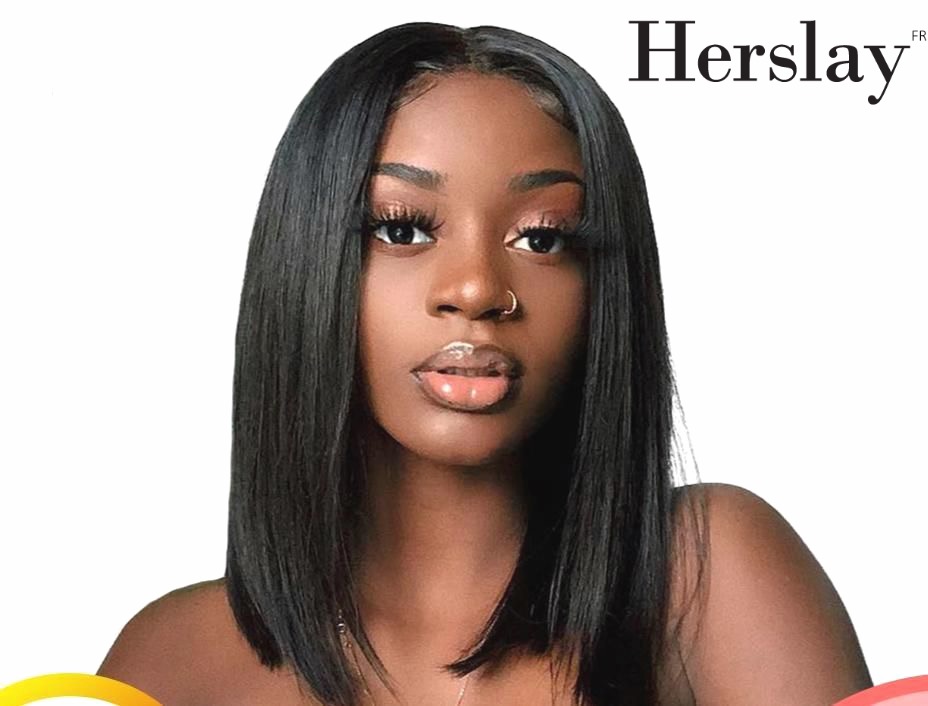 Perruque lace frontale péruvienne lisse et courte - Herslay