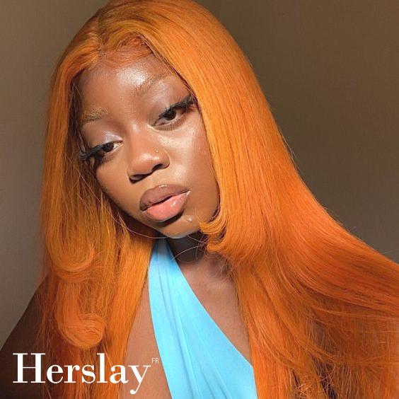 Tissage brésilien long et lisse orange avec closure - Herslay