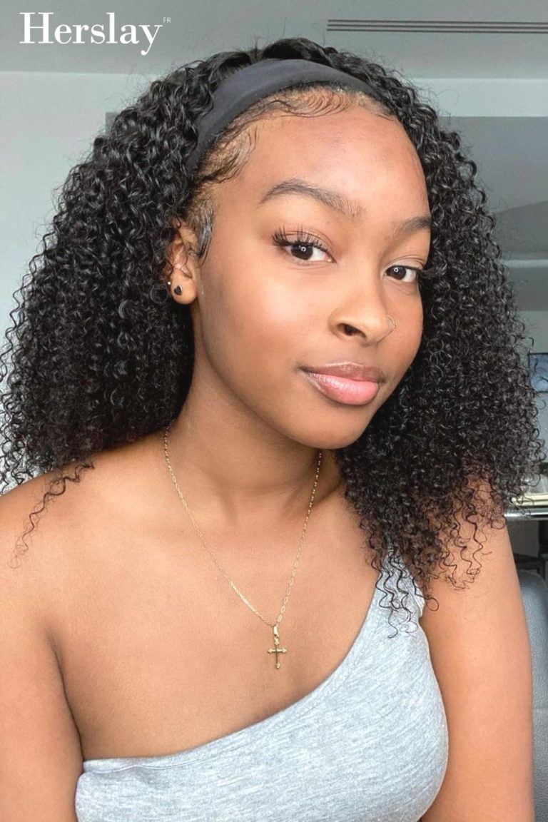 Perruque brésilienne bouclée courte avec bandeau - Herslay